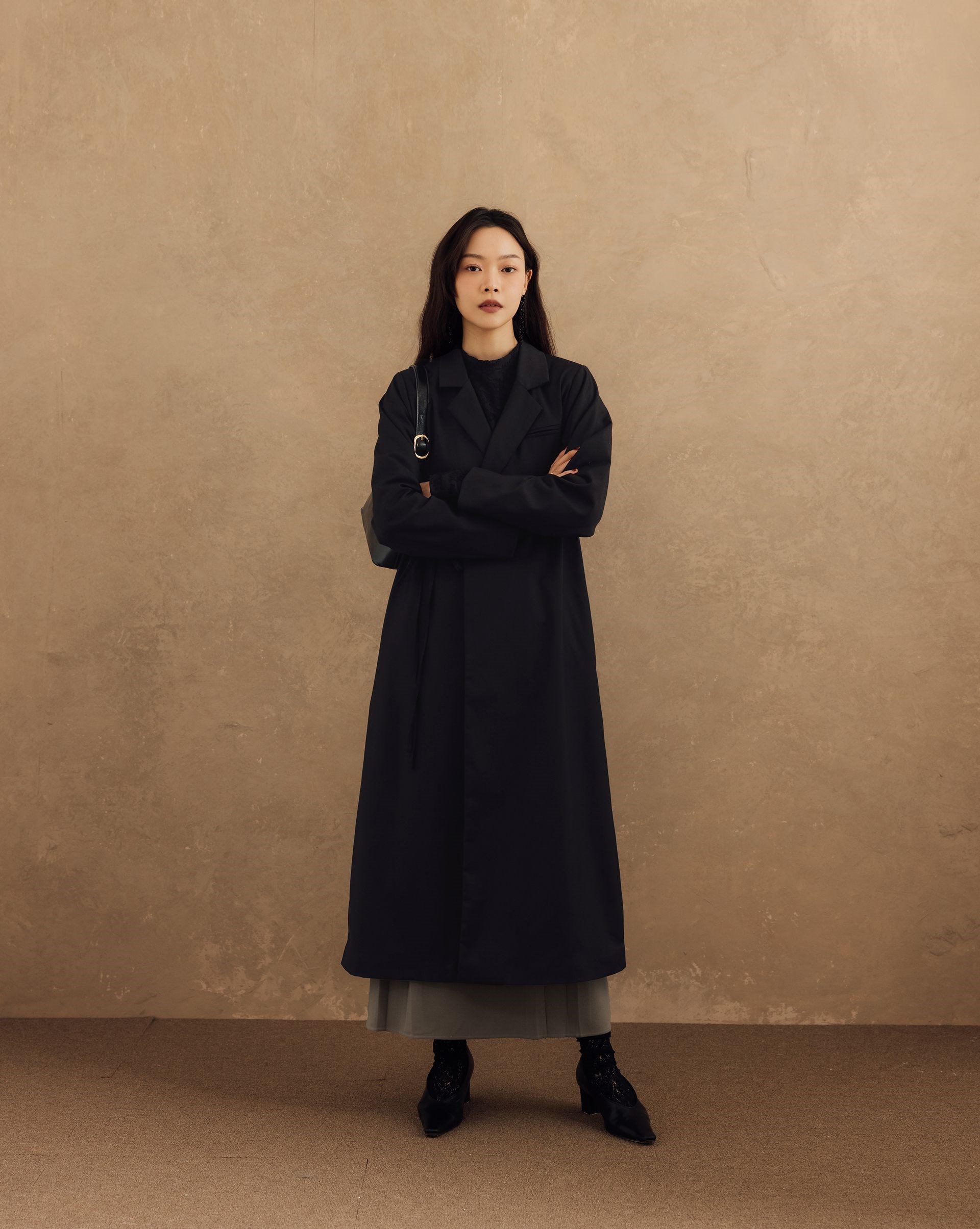 側綁帶長版西裝外套 ｜ MEIER.Q 打造簡約永恆感